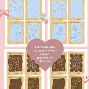 Printable Poptart Valentine Cards, Classroom Valentines Day Cards, Kids ...