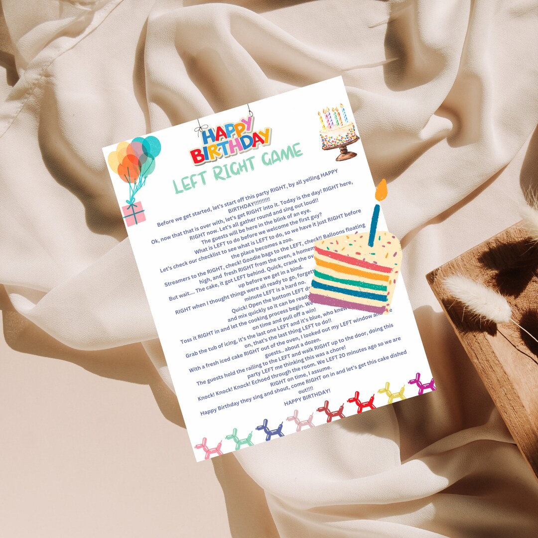 Birthday Left Right Game, Birthday Pass the Prize | Right Left Game ...