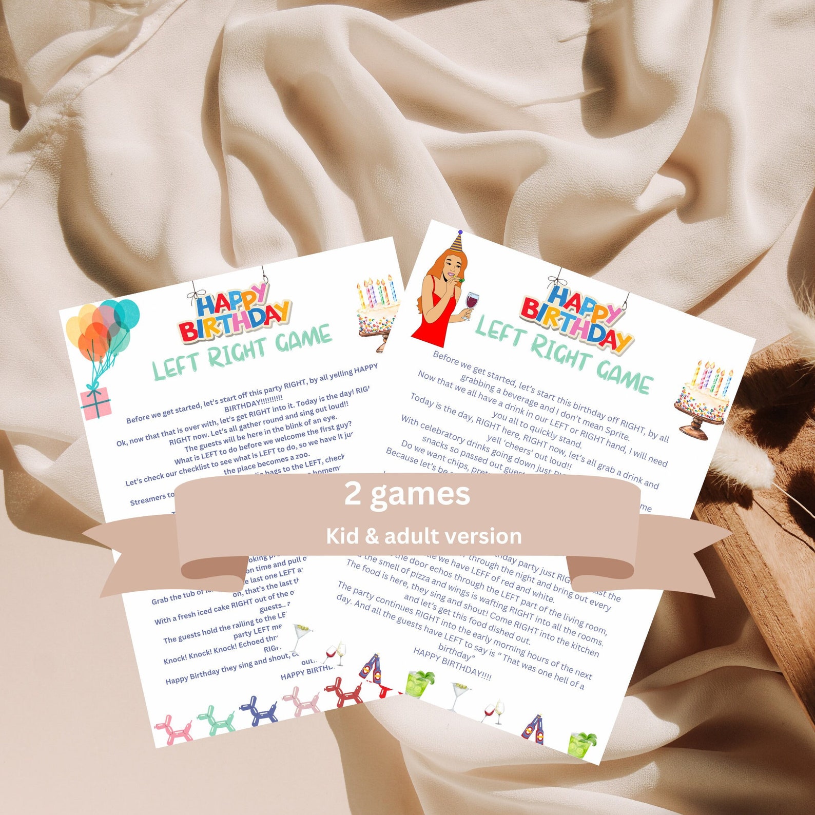 Birthday Left Right Game Birthday Pass the Prize Right Left - Etsy