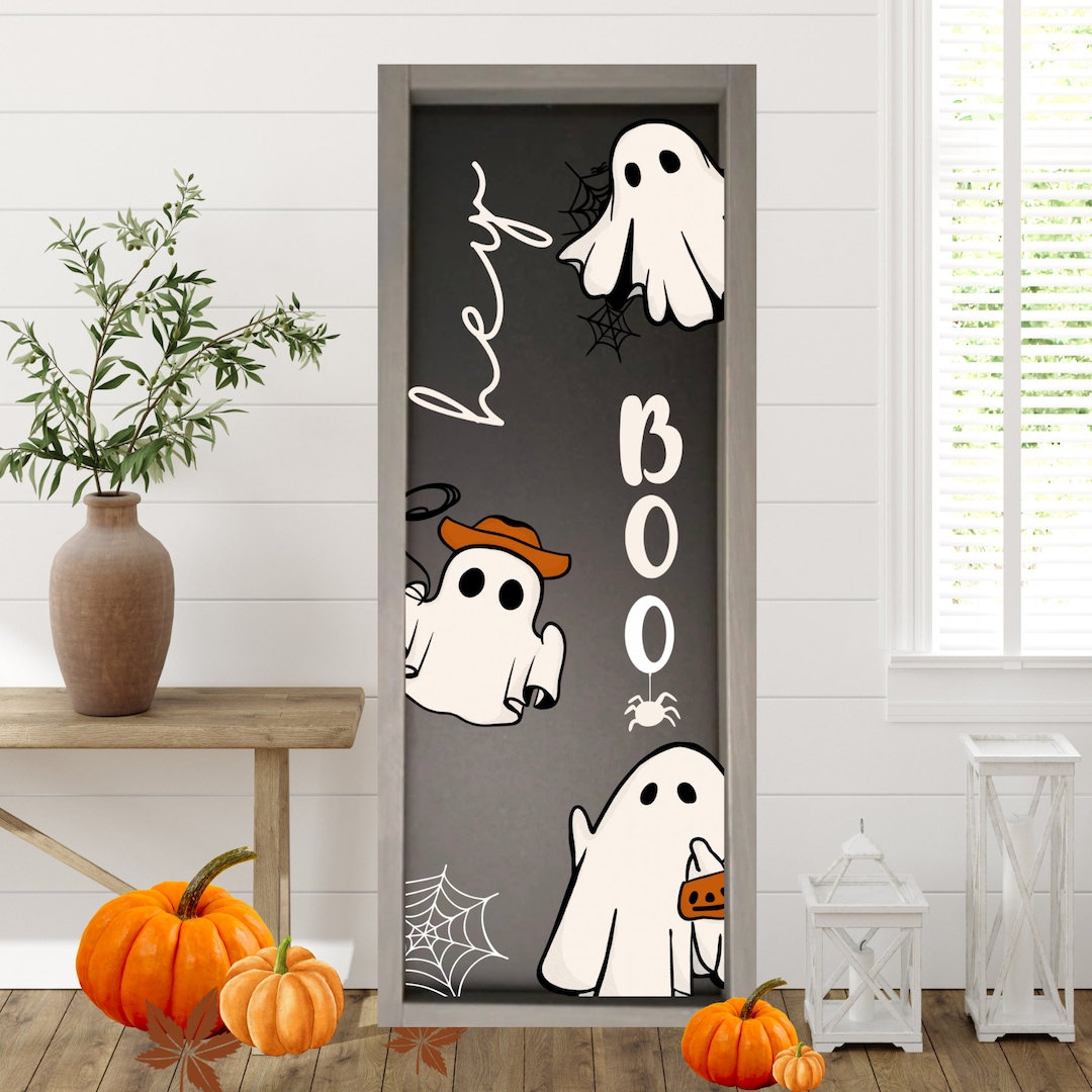 Welcome Ghost Svg, Hey Boo Welcome Sign Svg, Halloween Welcome Sign Svg ...