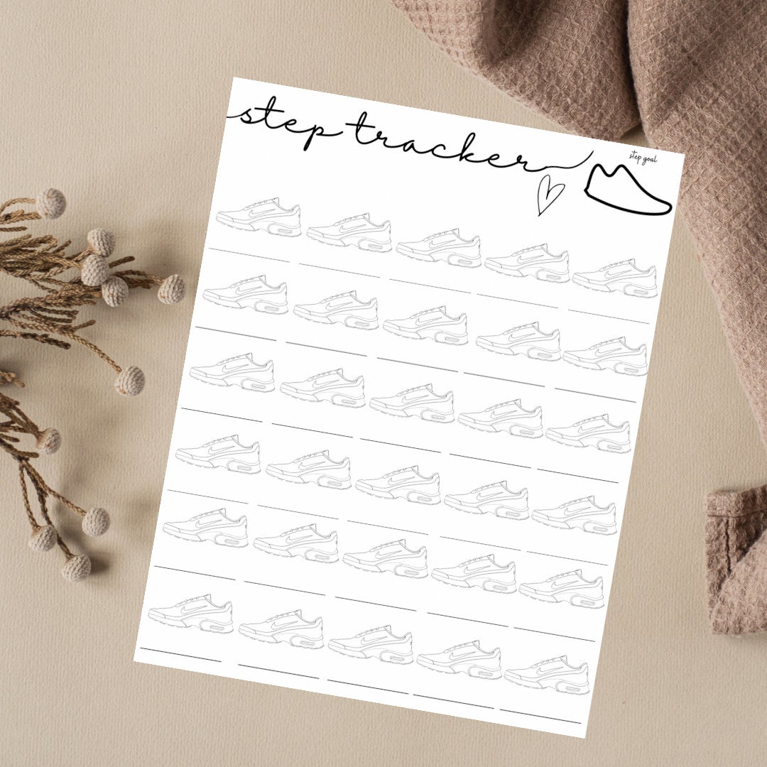 Monthly Step Tracker, 10,000 Step Log , Step Journal,step Challenge ...