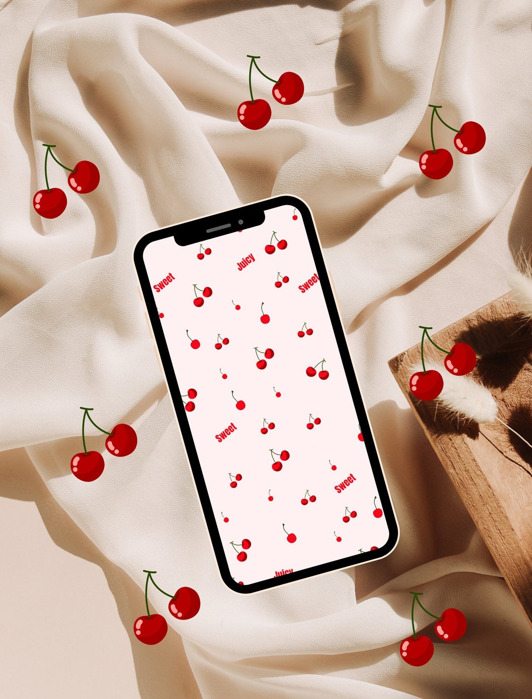 Cherry Phone Wallpaper, Summer Phone Wallpaper, Trending Background ...
