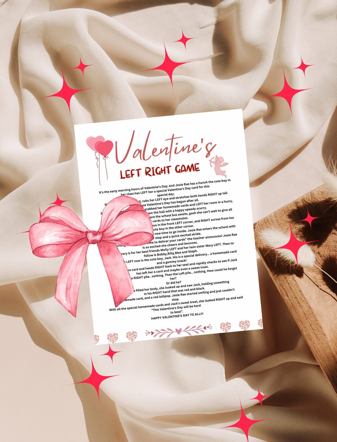 Valentines Left Right Game, Valentines Pass the Prize | Right Left Game ...