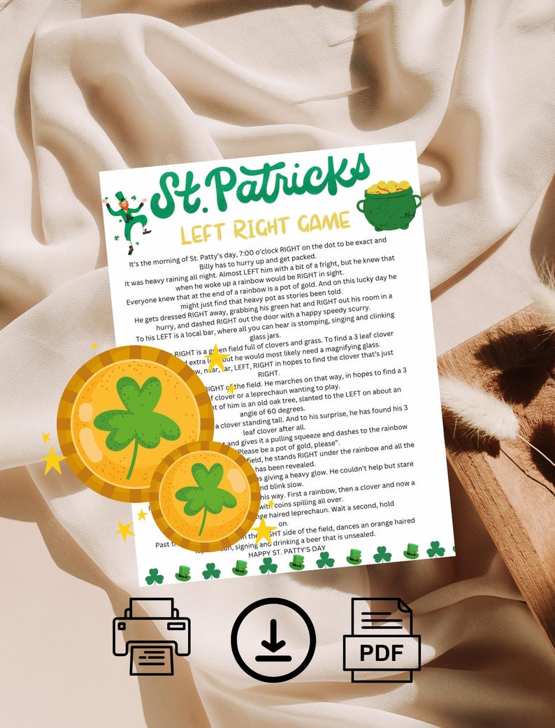 St Patricks Day Left Right Game,st Pattys Day Pass the Prize | Right ...