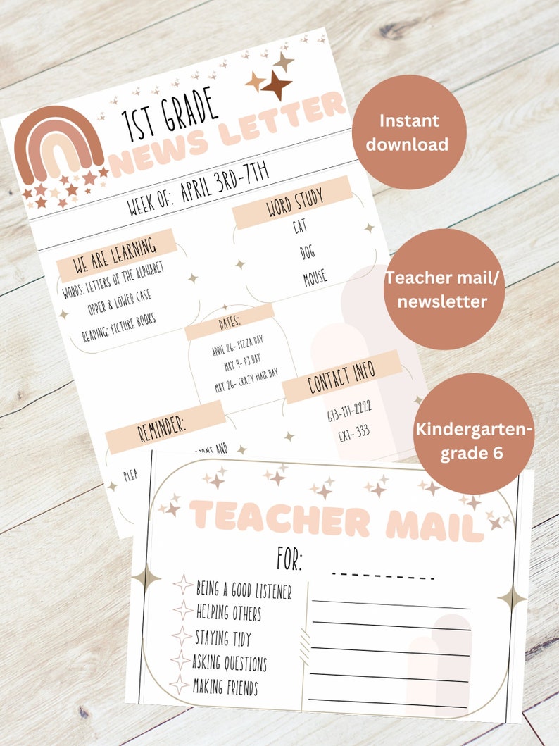 Printable Teacher News Letter,teacher Mail, Teacher Updates, Teacher ...