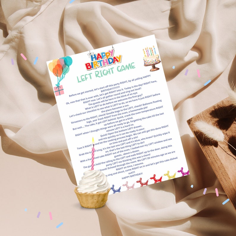 Birthday Left Right Game Birthday Pass the Prize Right Left - Etsy