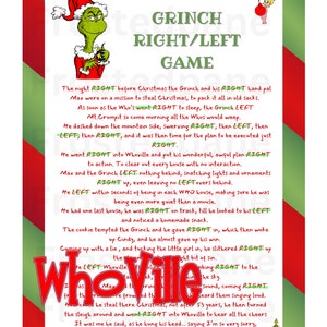 Christmas Left Right Grinch Game Christmas Pass the Prize - Etsy