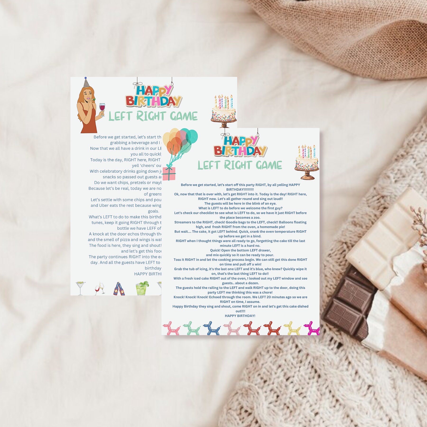 Birthday Left Right Game, Birthday Pass the Prize Right Left Game ...