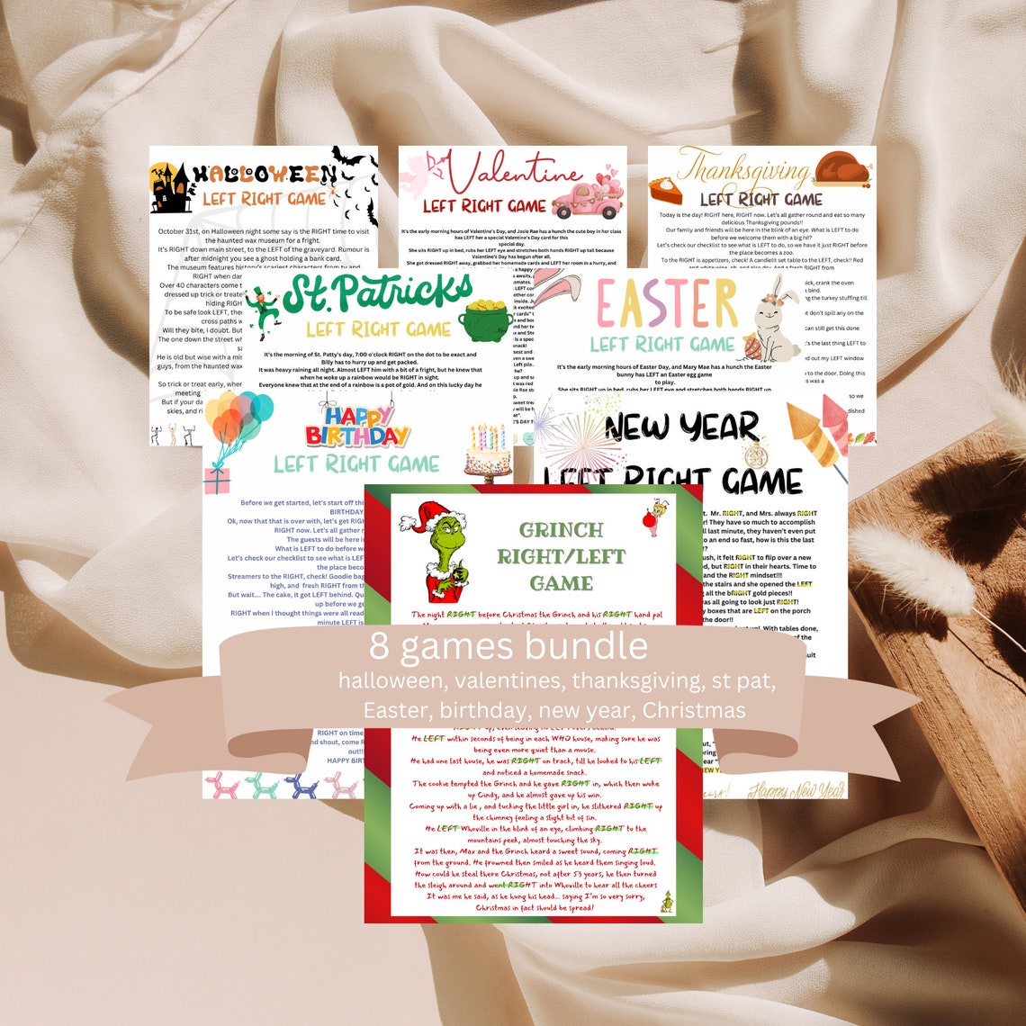 Left Right Game Bundle, Seasons/holiday Left Right Game, Right Left ...