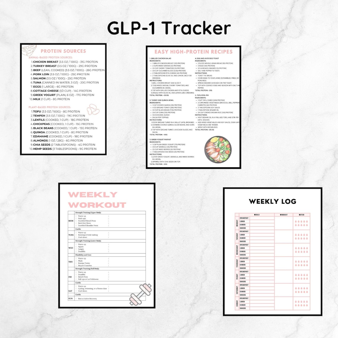 GLP-1 Log, Injection Log, Protein and Workout Tracker | Semaglutide ...