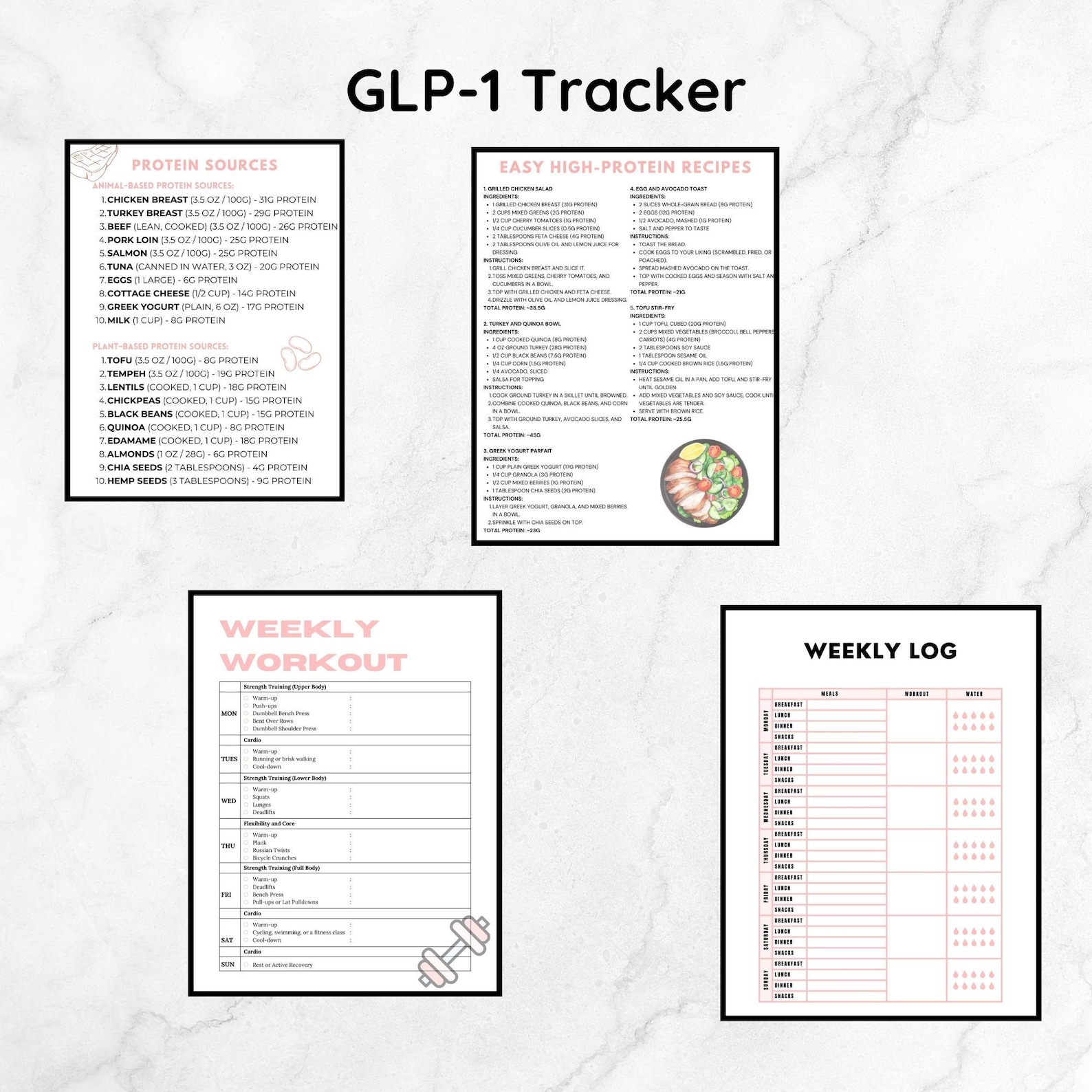 GLP-1 Log, Injection Log, Protein and Workout Tracker | Semaglutide ...