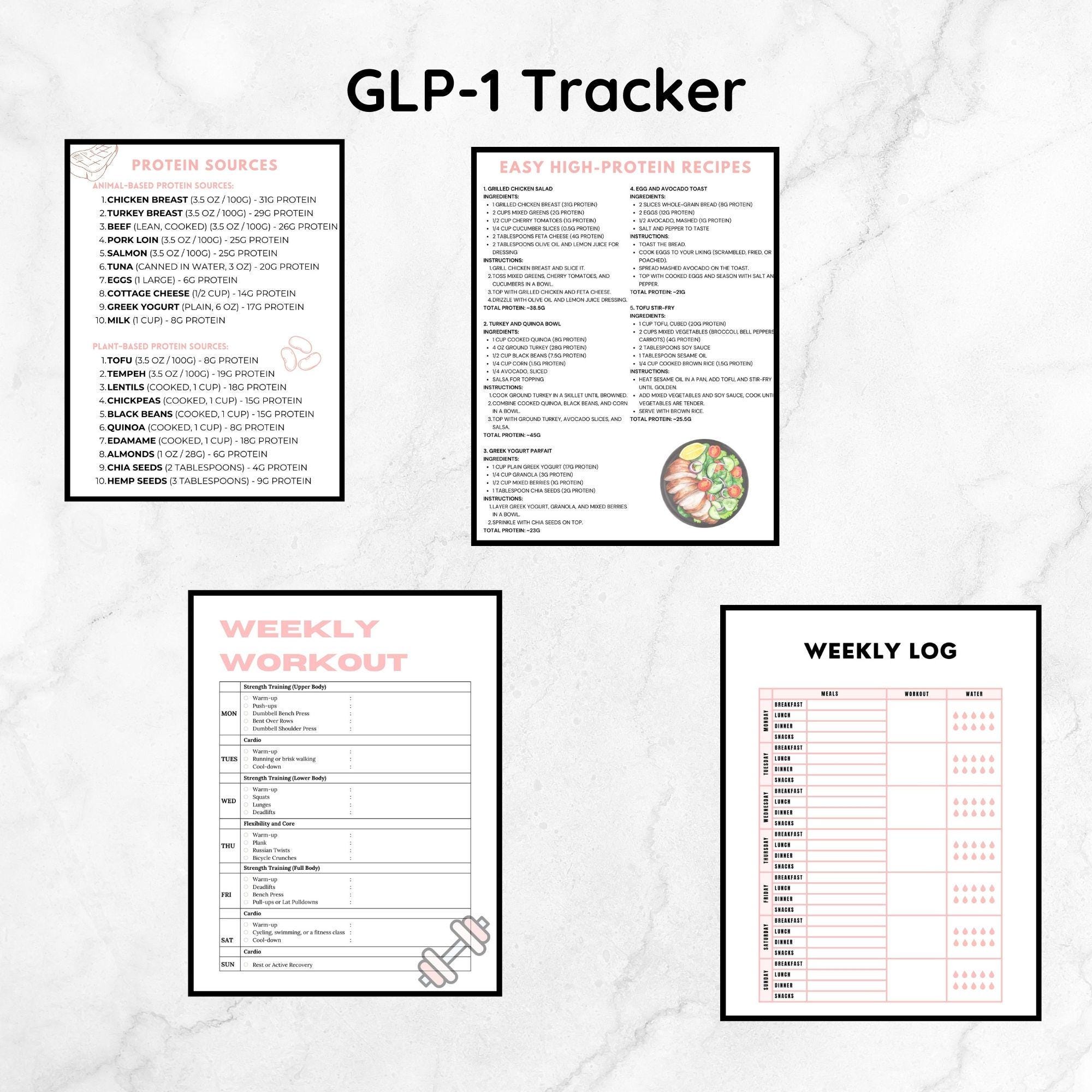 GLP-1 Log, Injection Log, Protein and Workout Tracker | Semaglutide ...