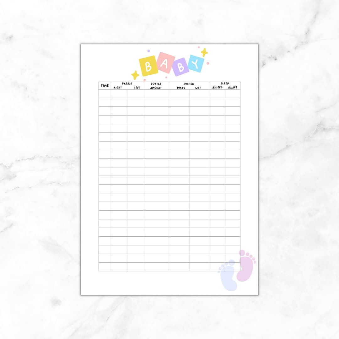 Printable Baby Log, Baby Tracker, Newborn Tracker, Nursing Log ...