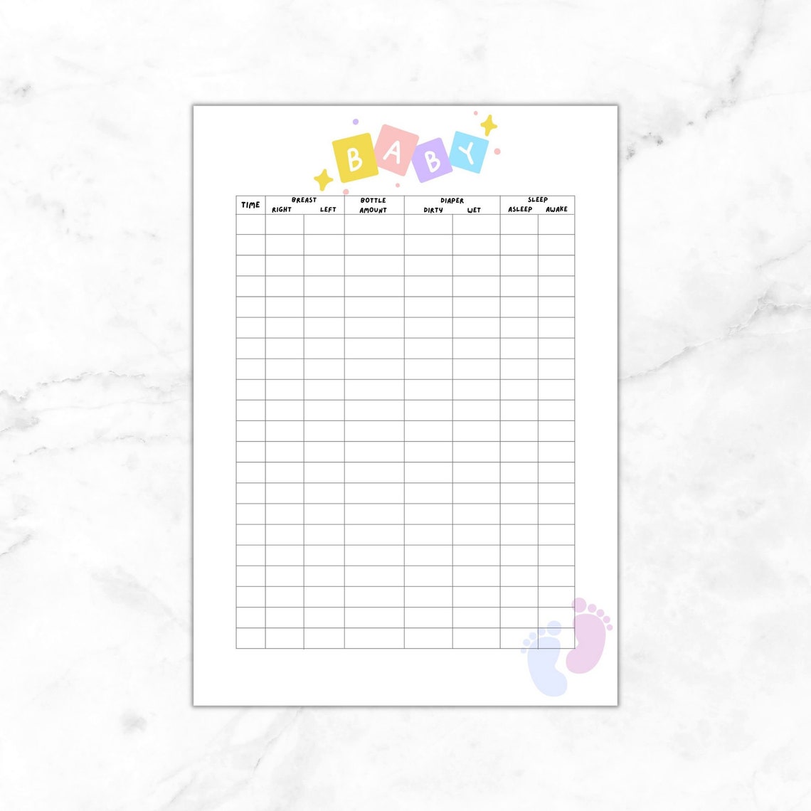 Printable Baby Log, Baby Tracker, Newborn Tracker, Nursing Log ...