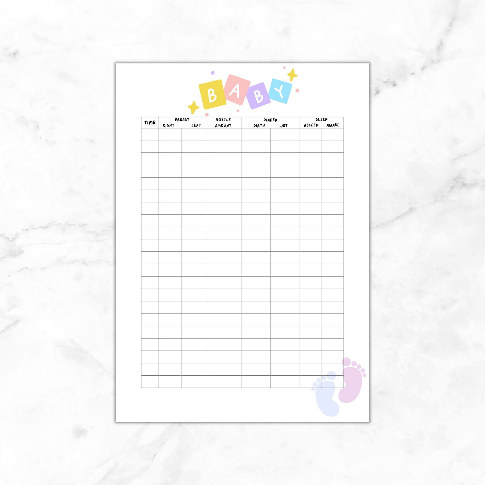 Printable Baby Log, Baby Tracker, Newborn Tracker, Nursing Log ...