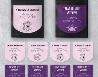 Witchy Weed & Preroll Labels Adult Halloween Party Favor - Etsy