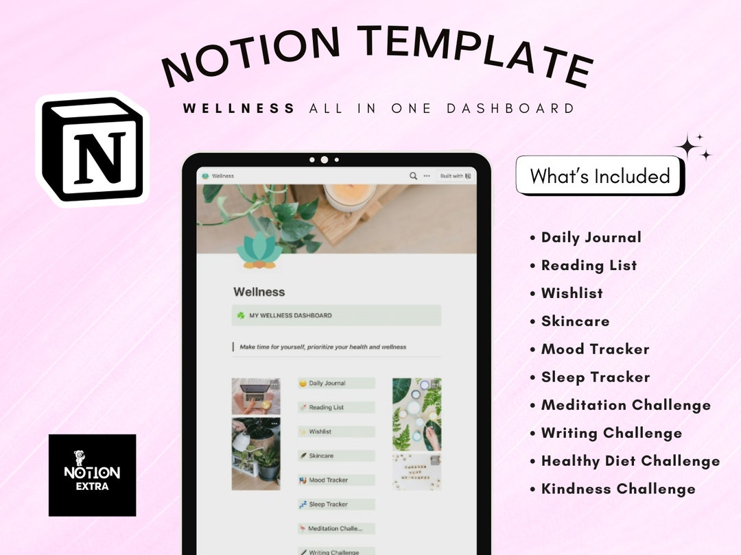 Personalized Notion Template With an All-in-one Dashboard, Featuring an Aesthetically Pleasing ...