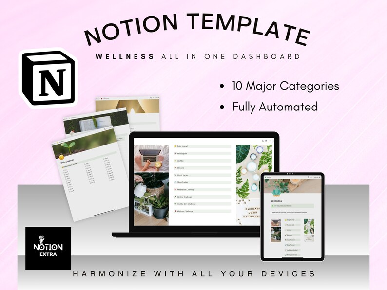 Personalized Notion Template With an All-in-one Dashboard, Featuring an Aesthetically Pleasing ...