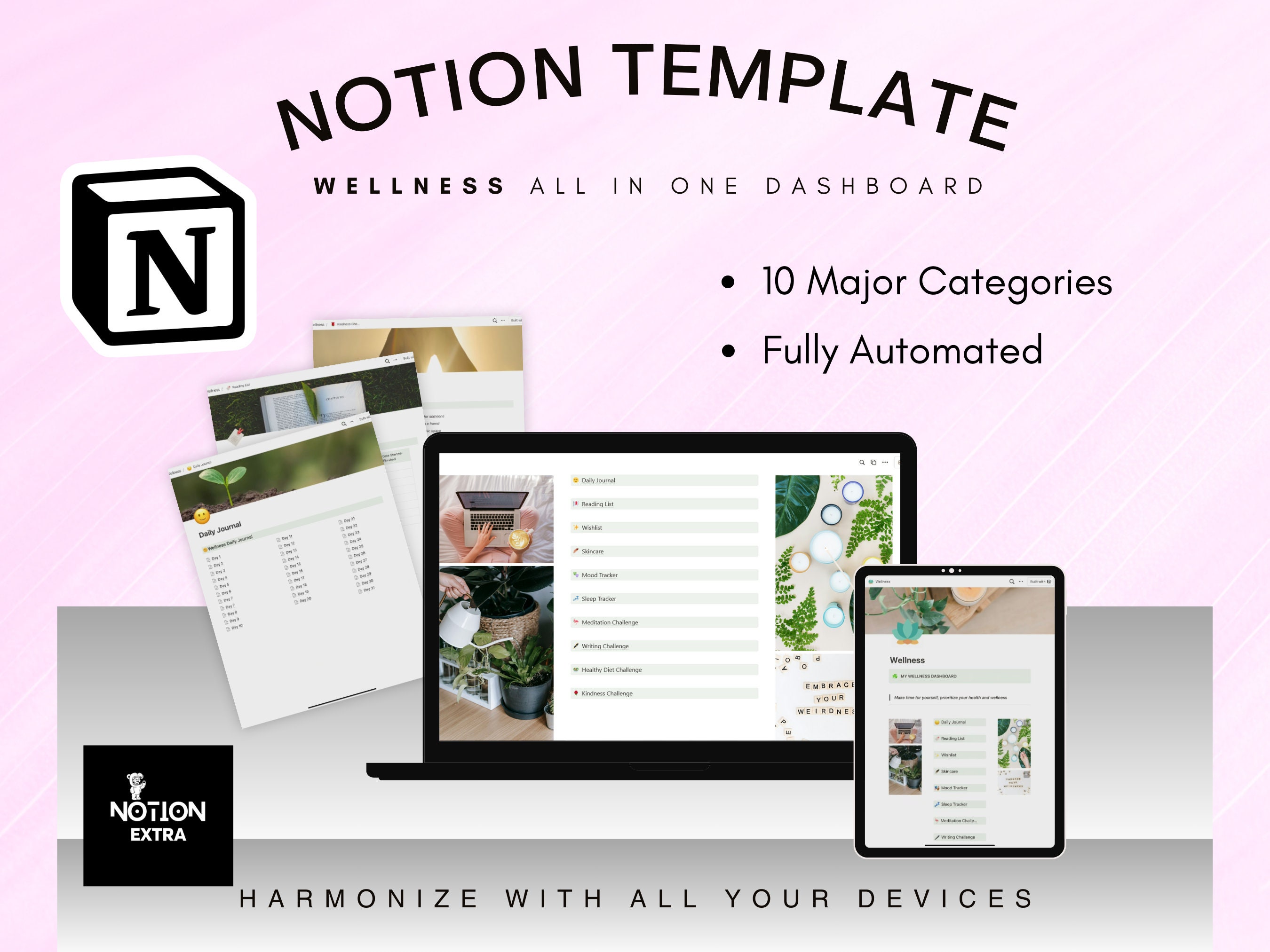 Personalized Notion Template With an All-in-one Dashboard, Featuring an ...