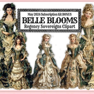 Regency Ladies PNG, Rococo Paperdoll Mega Bundle, Antique French Fussy ...