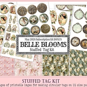 Vintage Stuffed Tag Kit | Round Tag Kit | Round Junk Journal Elements ...
