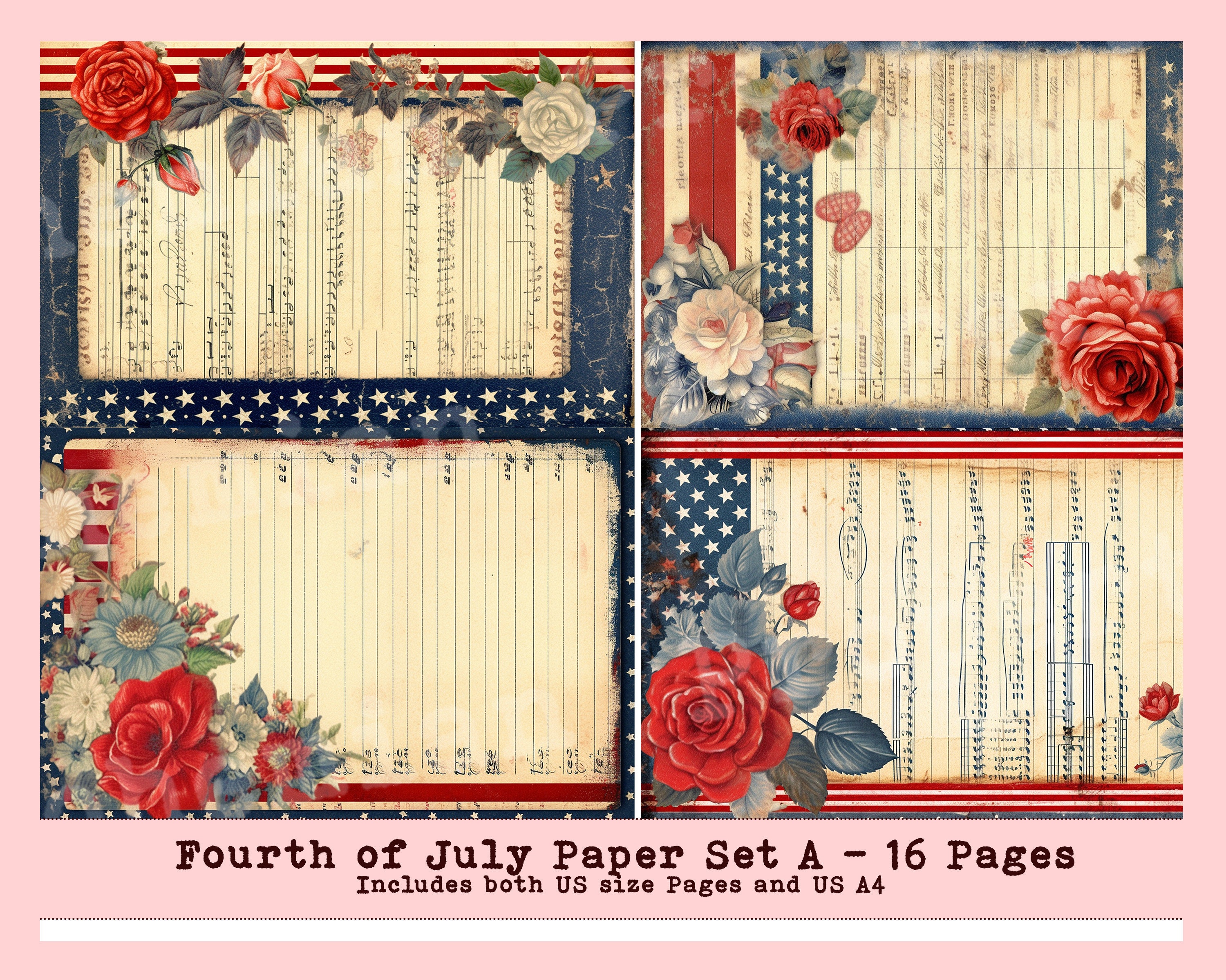 Fourth of July Paper Printable Fourth of July Junk Journal - Etsy UK