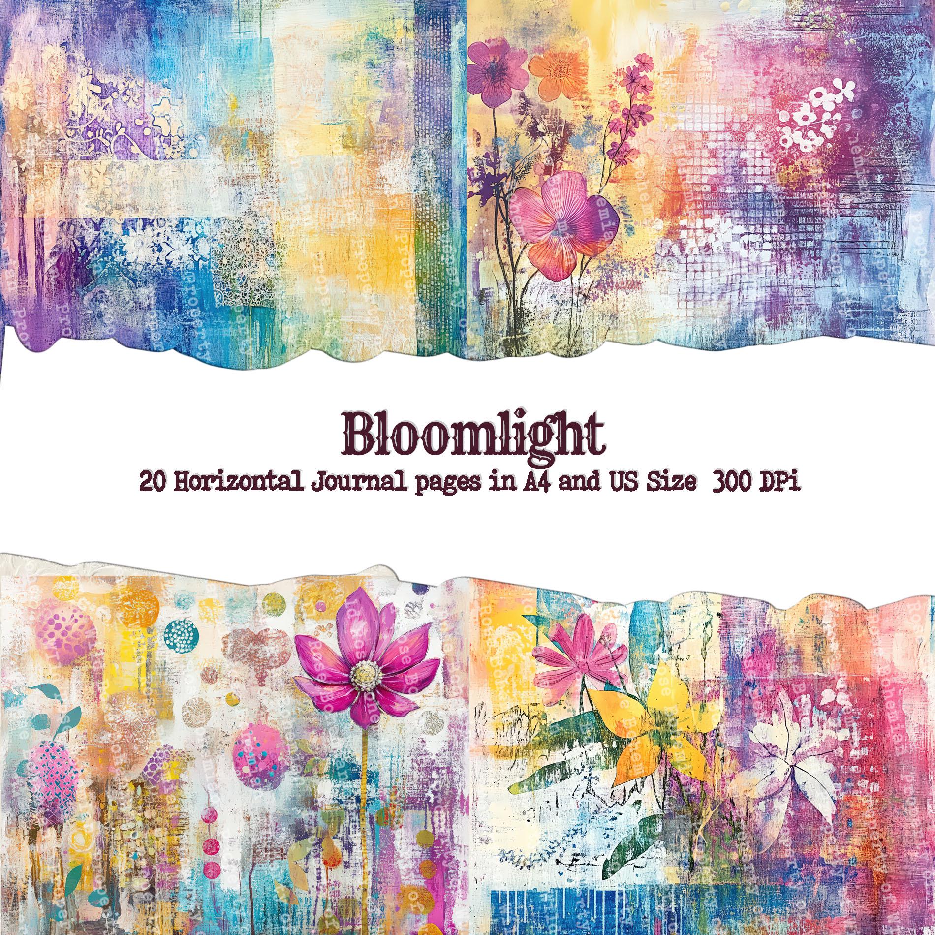 Grunge Floral Journal Paper: Colorful Mixed Media Collage (digital ...