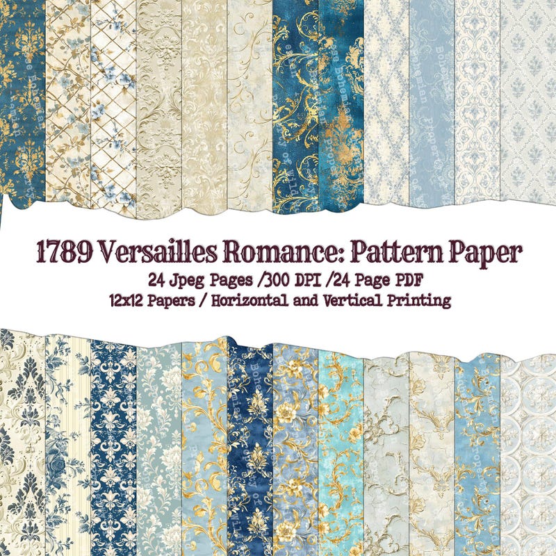 Shabby Blue Damask Paper - Etsy UK