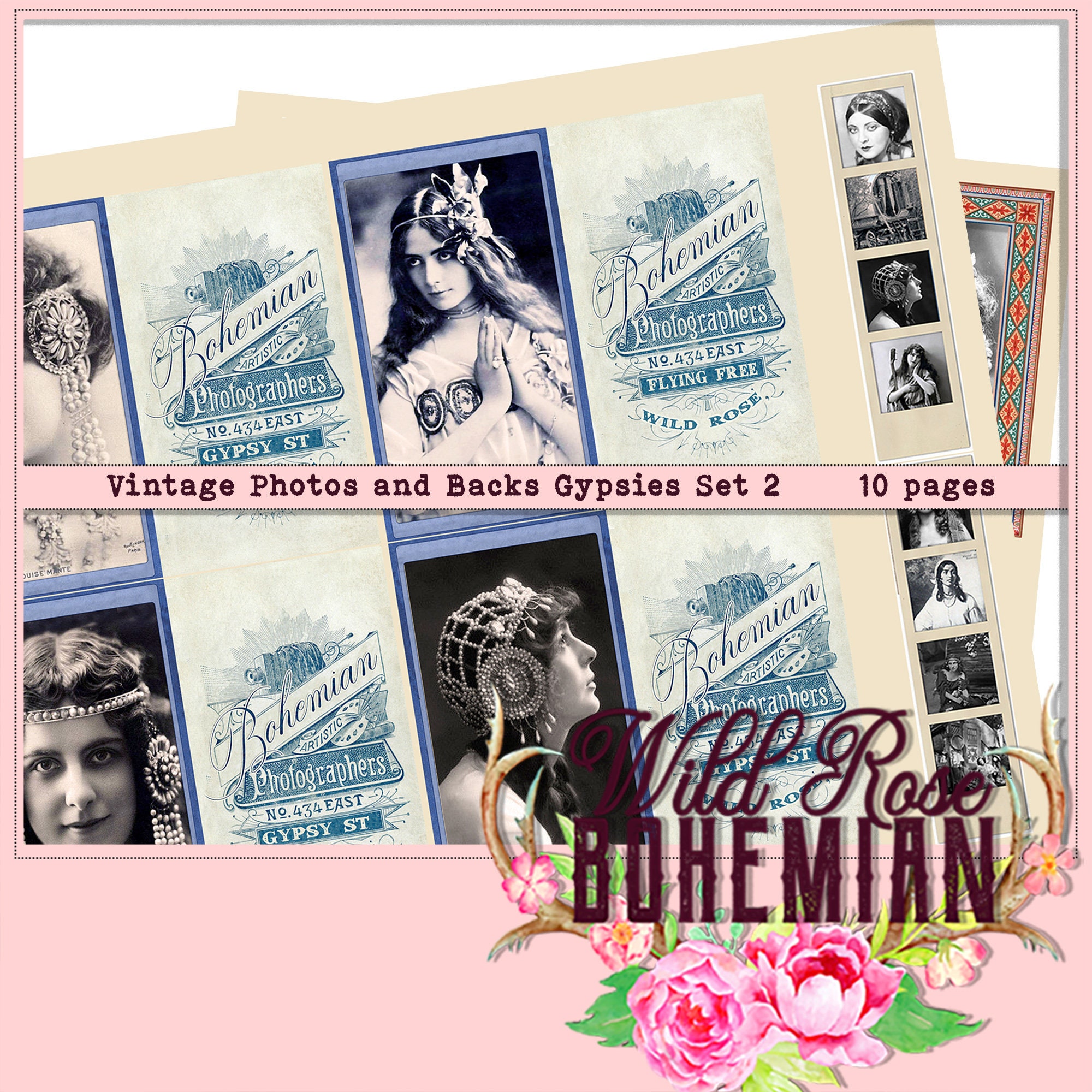 Printable Vintage Bohemian, Gypsy, Images, Illustrations, Portraits ...