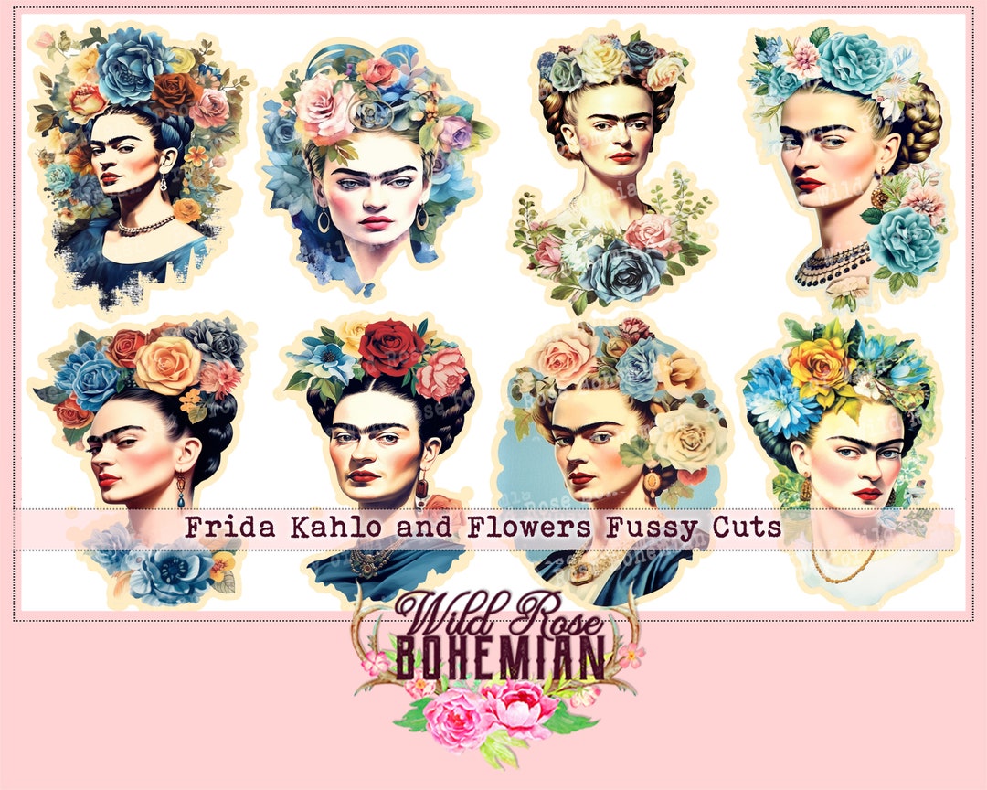 Frida Kahlo Clipart, Frida Kahlo Fussy Cut, Frida Kahlo Stickers, Frida ...