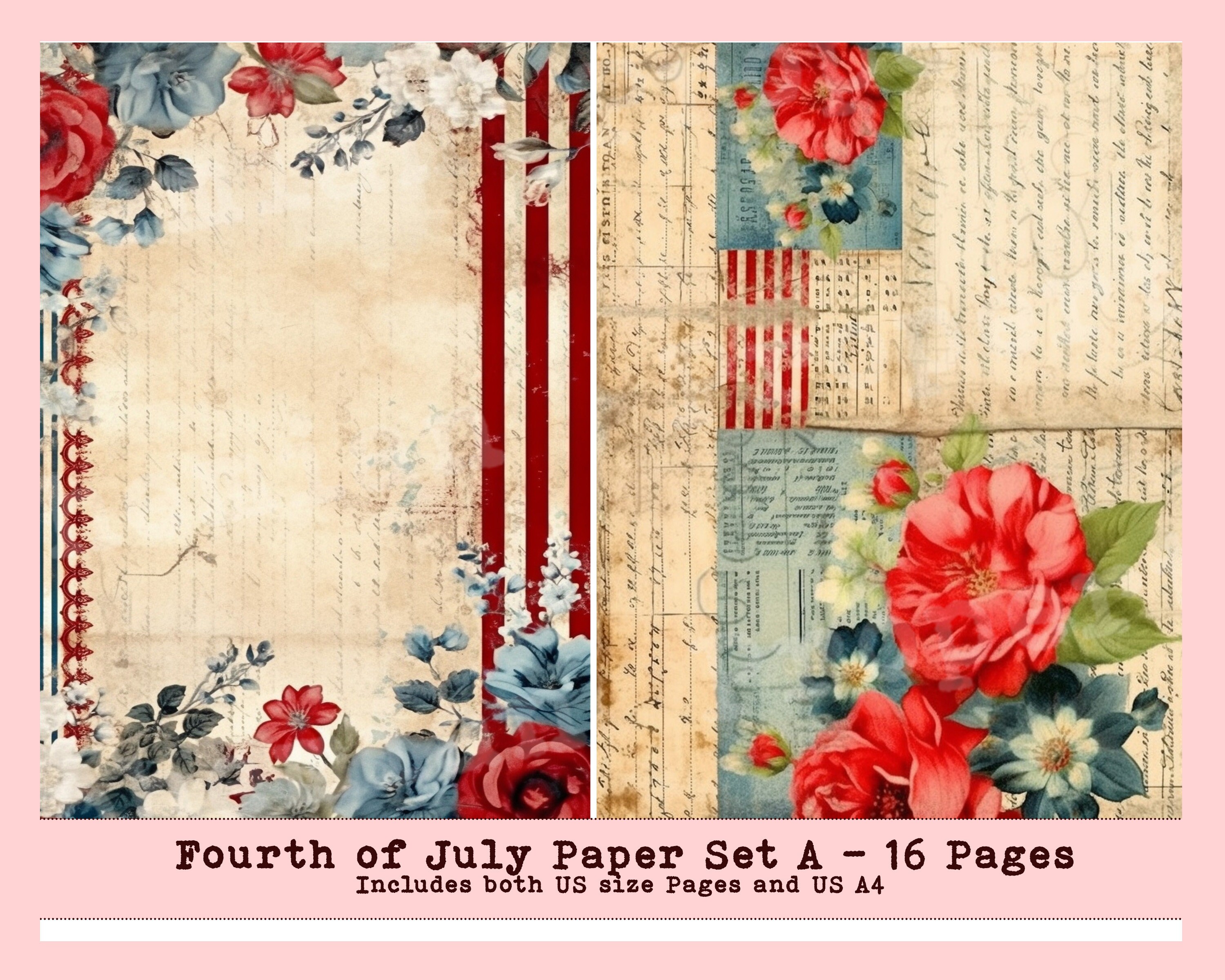 Fourth of July Paper Printable Fourth of July Junk Journal - Etsy UK