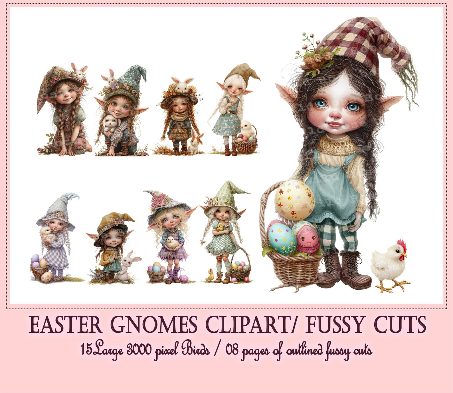 Easter Gnomes PNG Clipart: Eggs, Elf Graphics (digital Printable) - Etsy