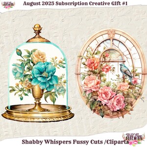 Shabby Chic Clipart: Vintage Pink Rose PNG Fussy Cuts (digital Download ...