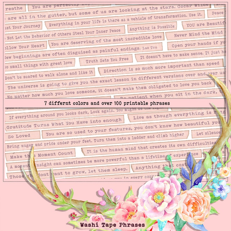 Word Sentiments Sentiments Printable Junk Journal Quotes - Etsy