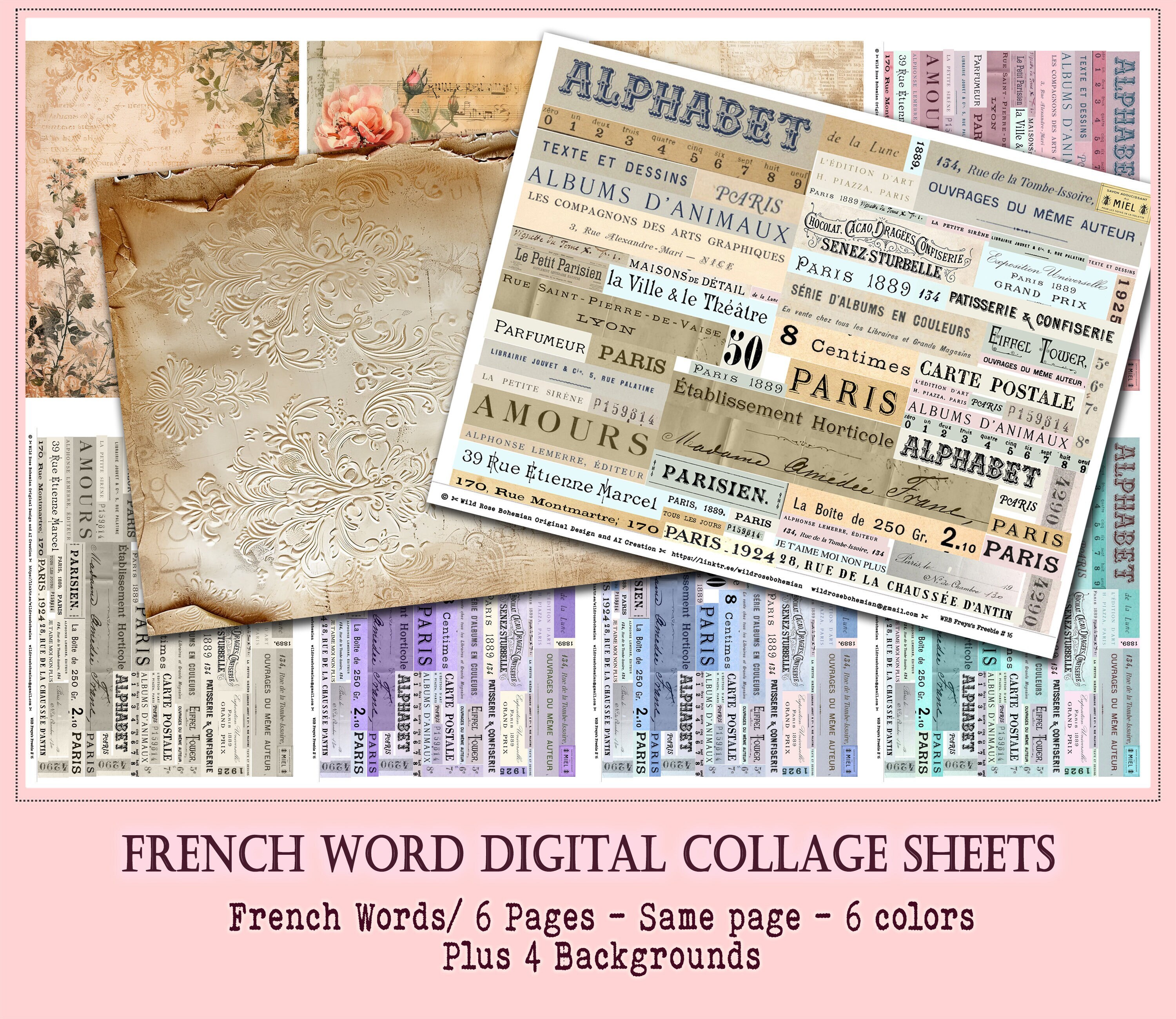 French Words Collage My First Book Of French Words: My First Words In