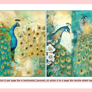 Peacock Slimline Journal Paper, Turquoise and Gold Slimline Journal ...