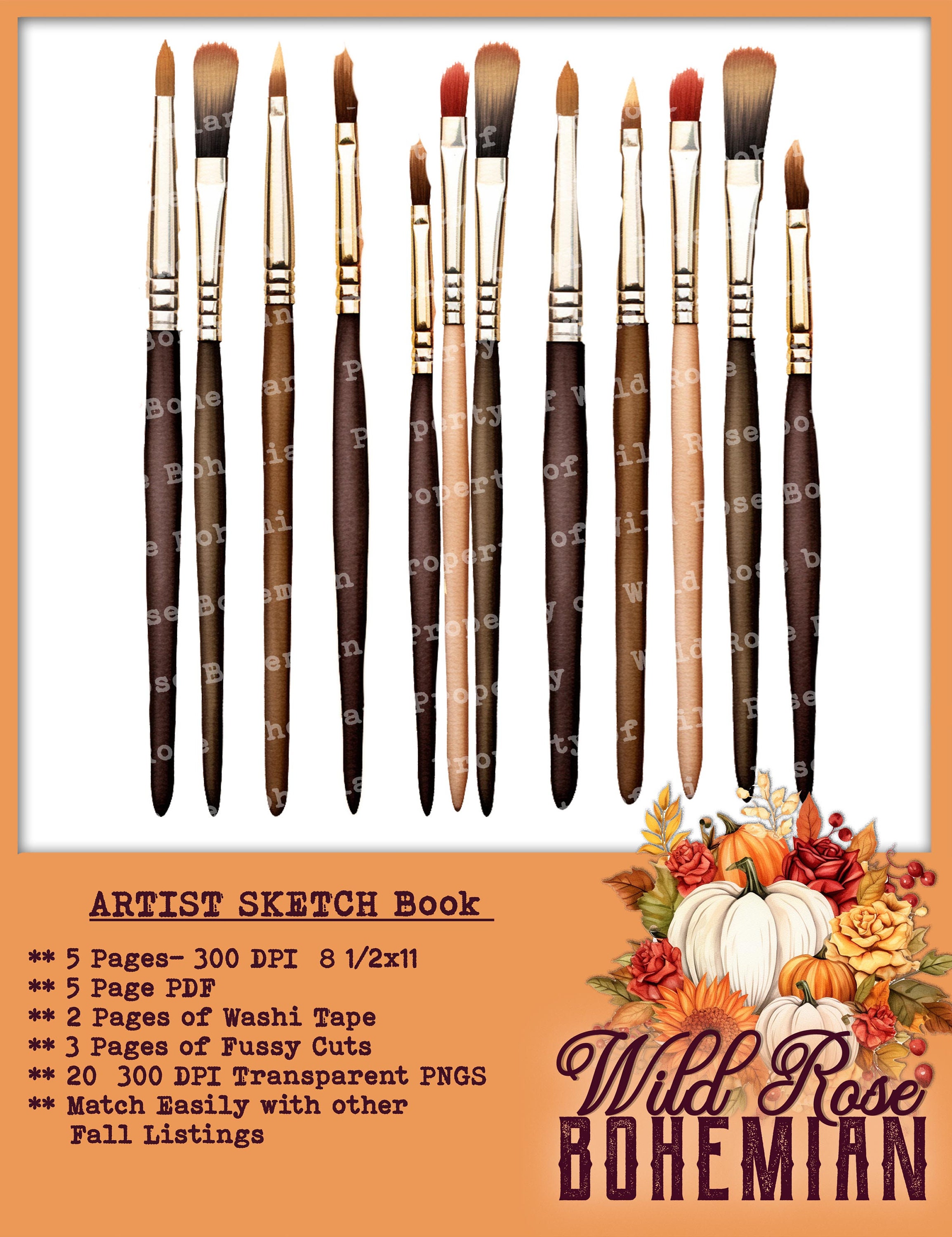Watercolor Fall Palate Washi Tape and Artist Easel, Paint and Brushes ...