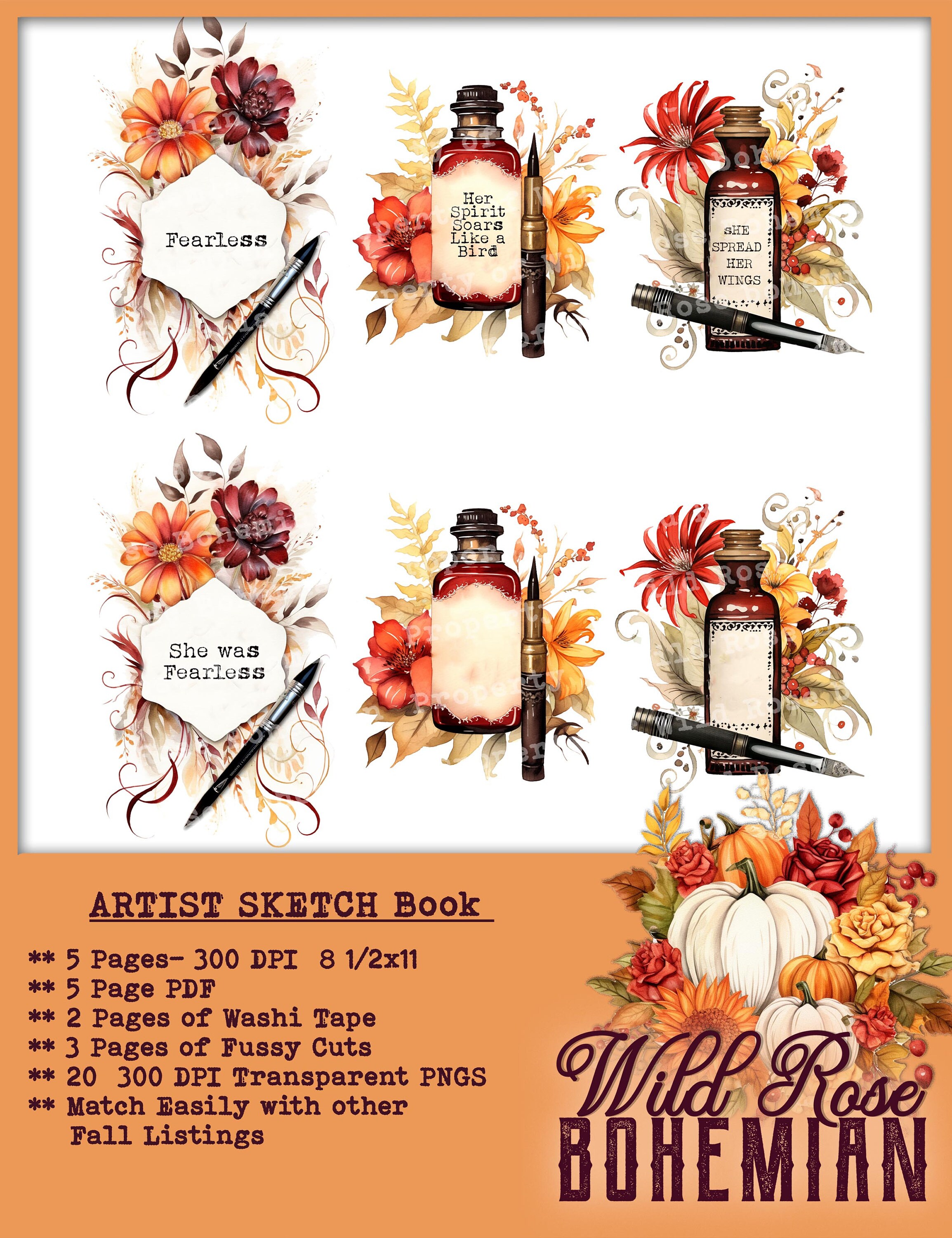 Watercolor Fall Palate Washi Tape and Artist Easel, Paint and Brushes ...