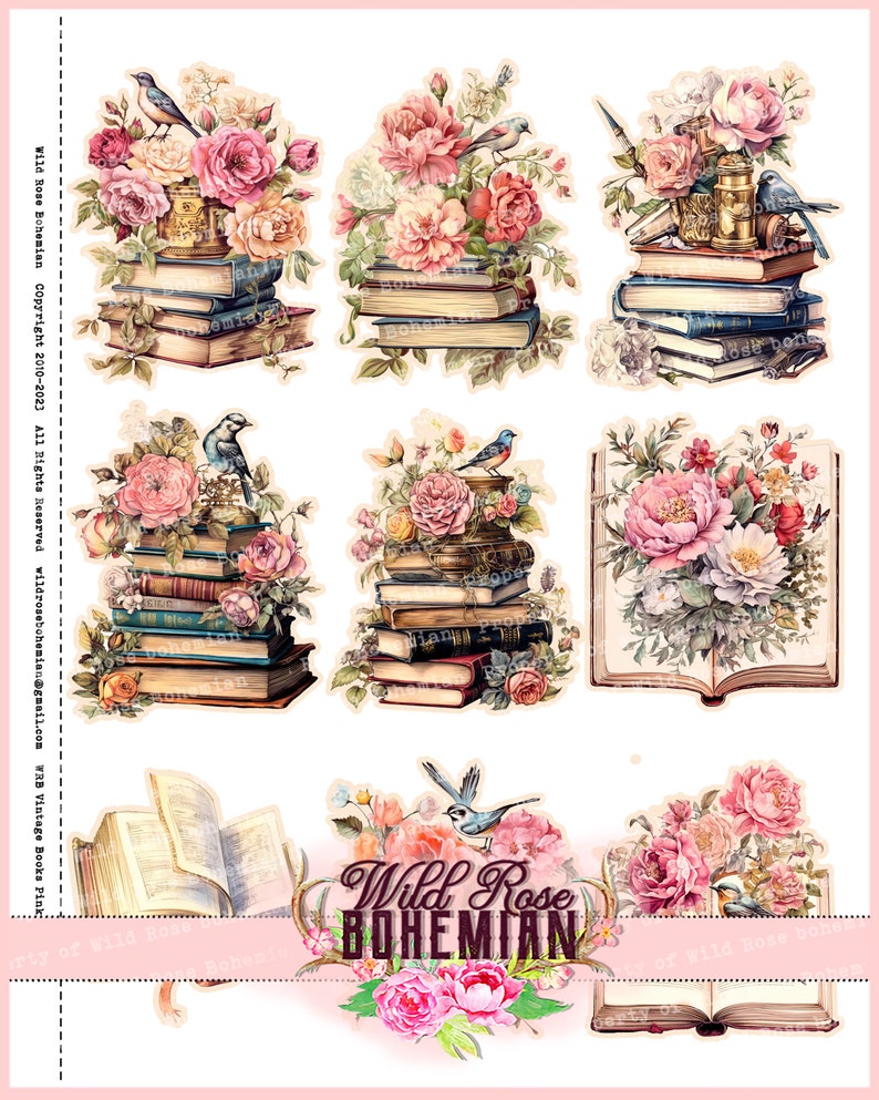 Shabby Chic Books PNG, Librarian Clipart, Bookworm Graphics, Book Lover ...