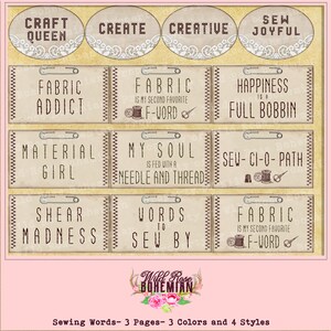 Sewing Word Sentiments, Sew Words Sentiments Printable, Sewing Junk ...