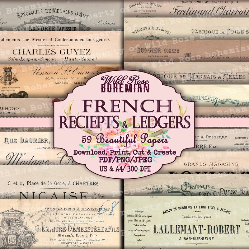 French Ephemera - Etsy