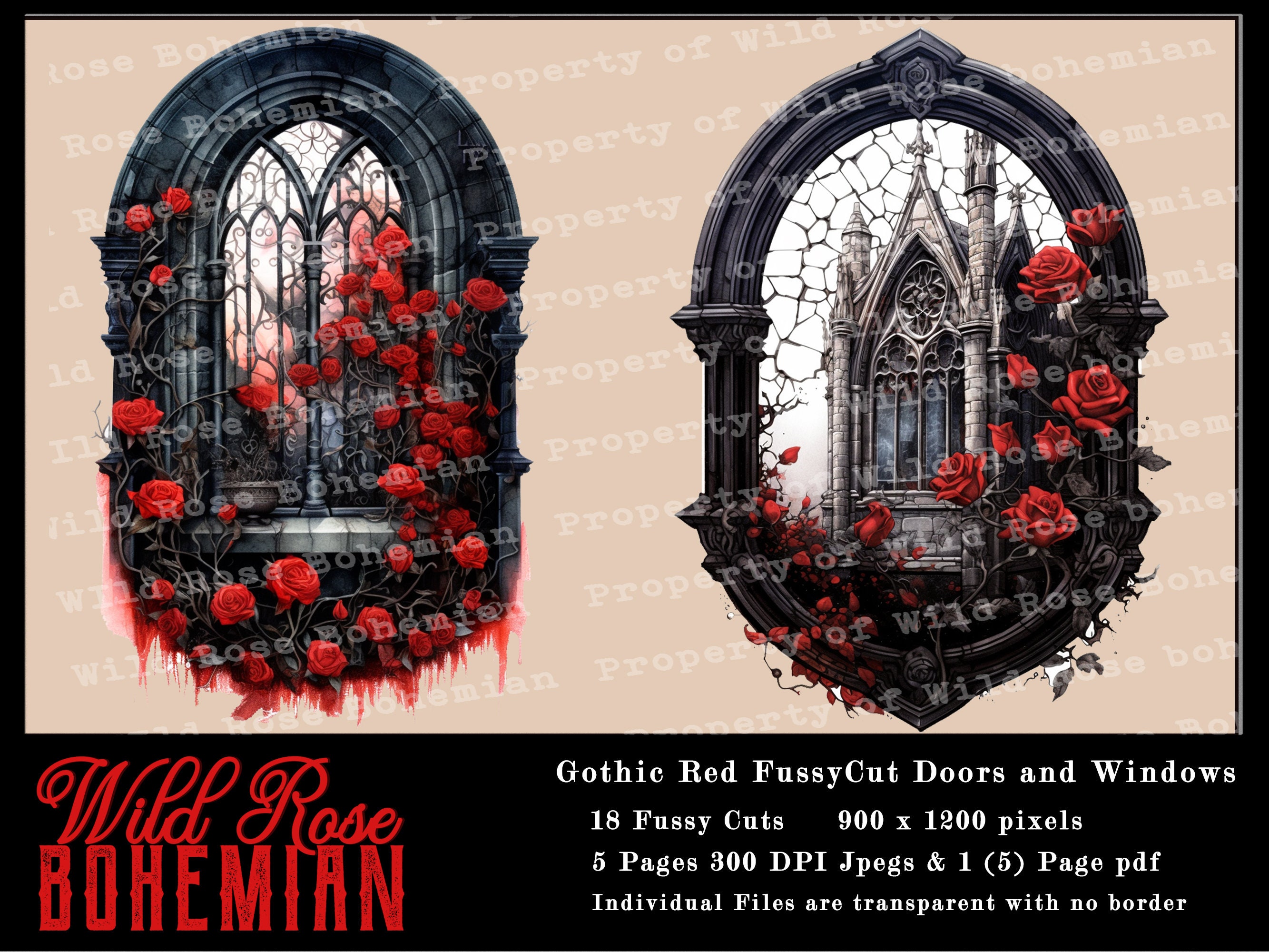 Vampire Castle Doors Gothic Clipart, Gothic Door Graphics, Gothic Fussy ...