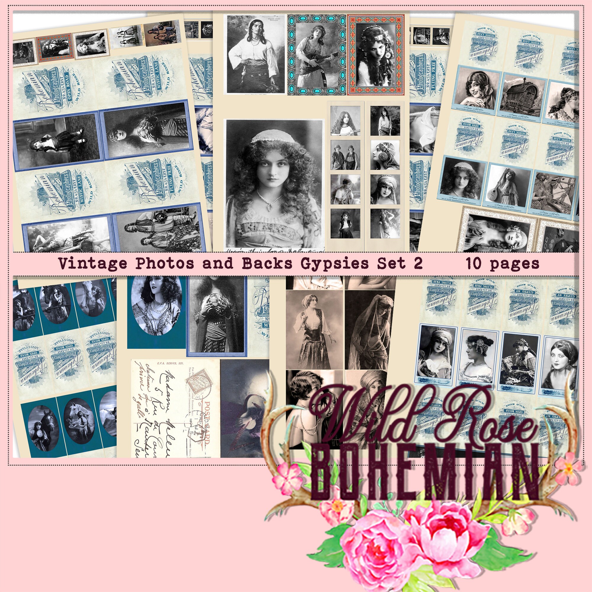 Printable Vintage Bohemian, Gypsy, Images, Illustrations, Portraits ...