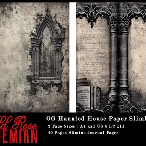 Haunted House Printable Paper, Halloween Haunted House Junk Journal Kit ...