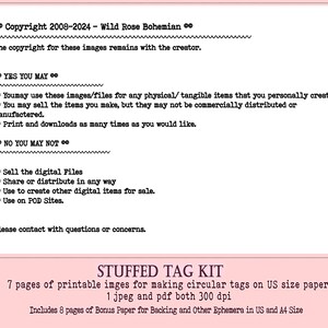 Vintage Stuffed Tag Kit | Round Tag Kit | Round Junk Journal Elements ...