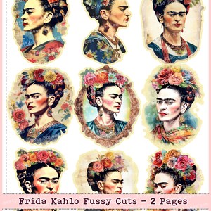 Frida Kahlo Clipart, Frida Kahlo Fussy Cut, Frida Kahlo Stickers, Frida ...