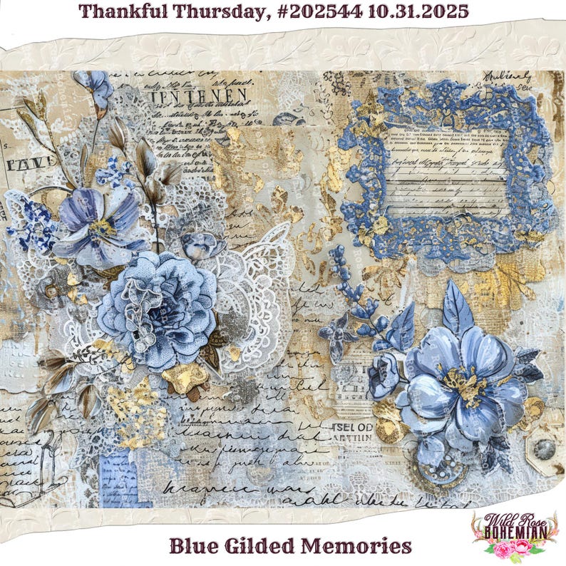 French Gilded Burlap Blue Printable Paper: Antique Ephemera for Junk ...