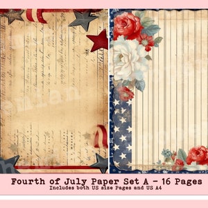 Fourth of July Paper Printable, Fourth of July Junk Journal Printable ...