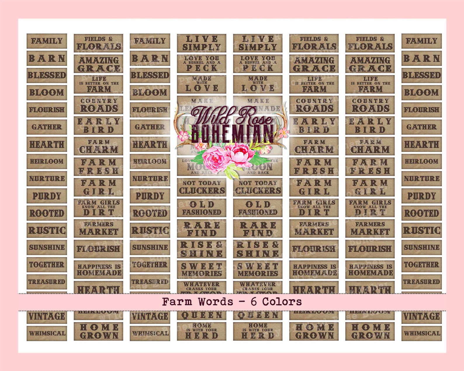 Farm Word Sentiments, Farm Words Sentiments Printable, Farm Junk ...