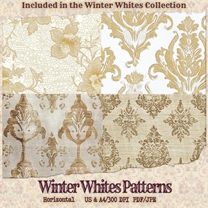 White Lace and Linen Digital Paper Pack | 30 Vintage Pattern Papers ...